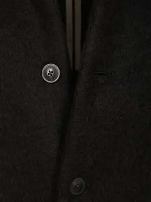 Rick Owens Brad Coat In Alpaca Wool Blend - Black