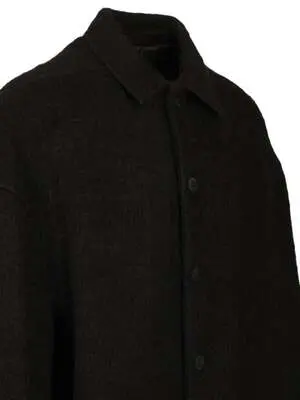Rick Owens Brad Coat In Alpaca Wool Blend - Black