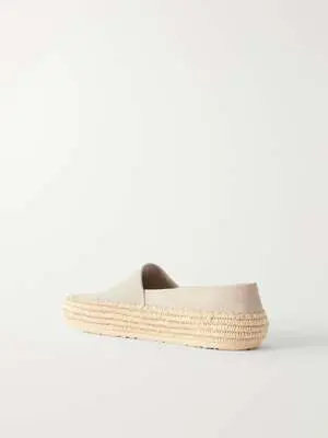Loewe Paula's Ibiza Rio Suede And Raffia Espadrilles