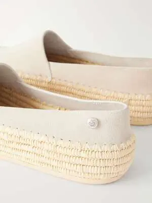 Loewe Paula's Ibiza Rio Suede And Raffia Espadrilles
