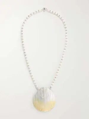 JULIETTA Perla Rhodium-plated, Pearl And Crystal Beaded Necklace - Silver