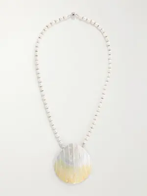JULIETTA Perla Rhodium-plated Pearl And Crystal Beaded Necklace - Silver