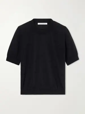 Cecilie Bahnsen Cbfillo Embroidered Knitted Ramie Blouse - Black