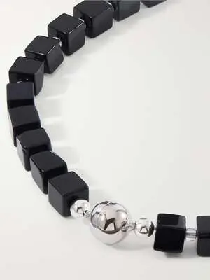 JULIETTA Oro Rhodium-plated, Shell And Onyx Necklace