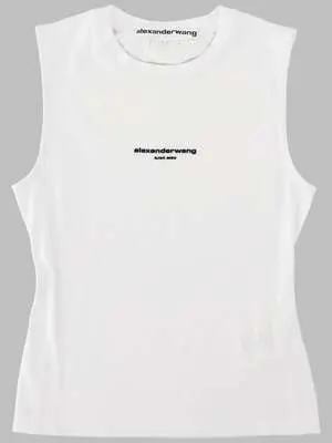 Alexander Wang Tank Top In Cotone Stretch - White