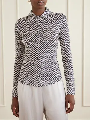Missoni Striped Metallic Crochet-knit Button-up Cardigan