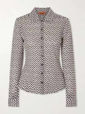 Missoni Embellished Crochet-knit Cardigan - Navy