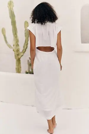 CELANDINE Tie-waist Shirt Dress - Cloud Dancer