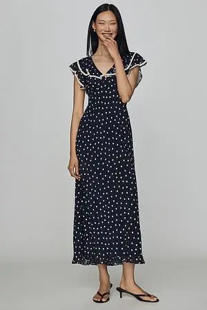 Rixo Chandra Cotton Ruffle Maxi Dress