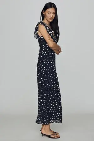 Rixo Chandra Cotton Ruffle Maxi Dress