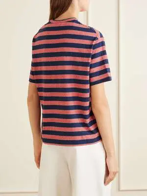 JIL SANDER Loogo-embroidered Striped Cotton T-shirt