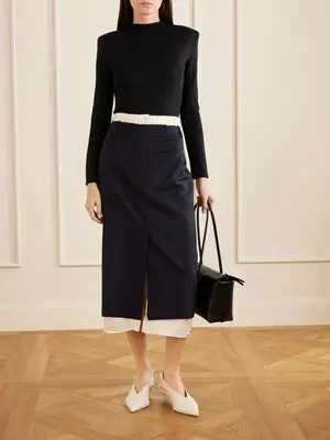 JIL SANDER Wool-jersey Bodysuit - Black