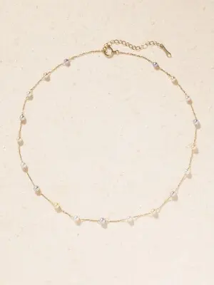 Mizuki 14 Karat Yellow Freshwater Pearl Necklace - Gold