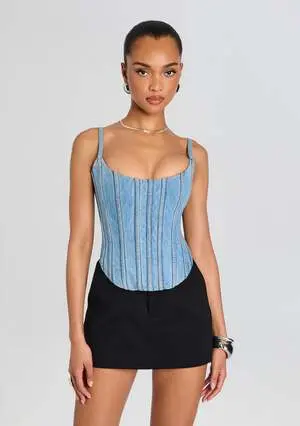 Retrofete Marishka Denim Corset Top - Bleeker