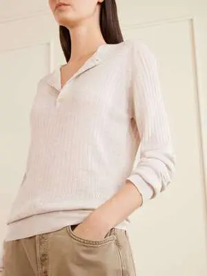 WALES BONNER Nile Henley Wool Sweatshirt