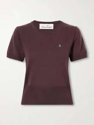 VIVIENNE WESTWOOD Bea Logo-embroidered Wool T-shirt