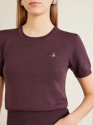 VIVIENNE WESTWOOD Bea Logo-embroidered Wool T-shirt