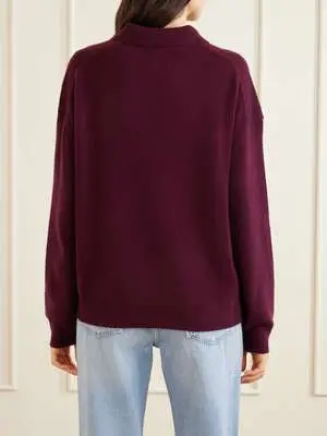 ANINE BING Cashmere Polo Sweater