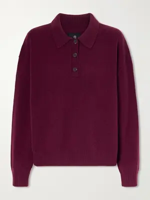 ANINE BING Cashmere Polo Sweater - Pink