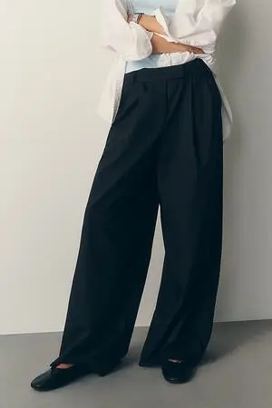 WHITEROOM + CACTUS Pleated Trousers Pants - Black