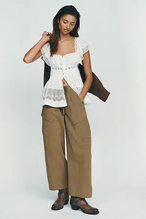 WHITEROOM + CACTUS Ridley Cotton Utility Pants - Olive