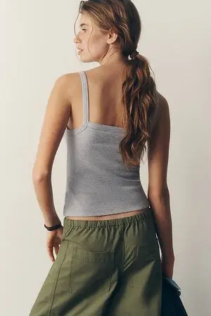 Maeve Boat-neck Tank Top - Heather Grey