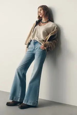 PILCRO Retro High-rise Flare Jeans - Desert Sun