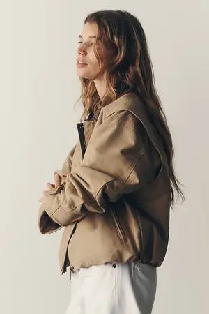 PILCRO Cotton Cropped Utility Jacket