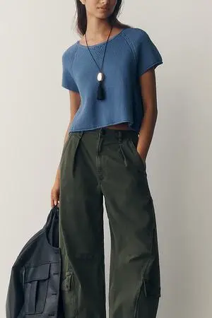 Anthropologie 100% Cotton Pointelle Knit Sweater