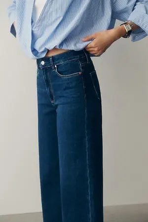 Paige Anessa High-rise Crop Wide-leg Jeans
