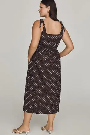 Maeve 100% Cotton Smocked Midi Dress