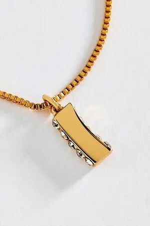 Anthropologie Crystal Initial Pendant Necklace I