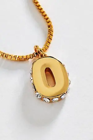 Anthropologie Crystal Initial Pendant Necklace O