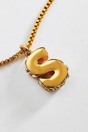 Anthropologie Crystal Initial Pendant Necklace - S