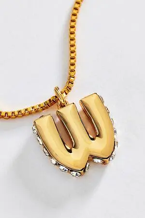 Anthropologie Crystal Initial Pendant Necklace W