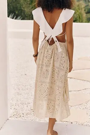 CELANDINE Cutout Apron Dress