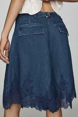 Anthropologie Long Lace Shorts