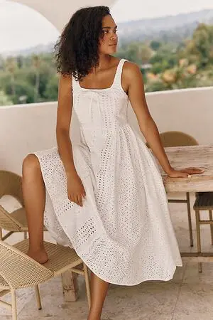 English Factory Embroidered Midi Dress