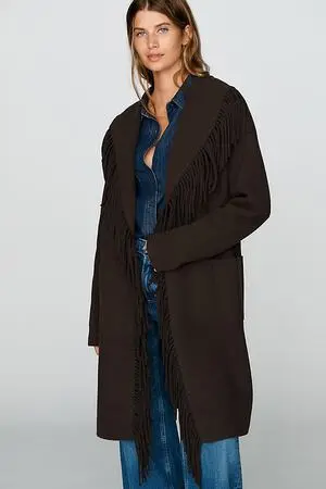 NVLT Eyelash Wrap Coatigan Sweater - Espresso