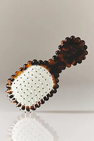 Anthropologie Scalloped Mini Hair Brush Tortoise