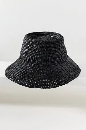 WYETH Tali Raffia Bucket Hat - Black