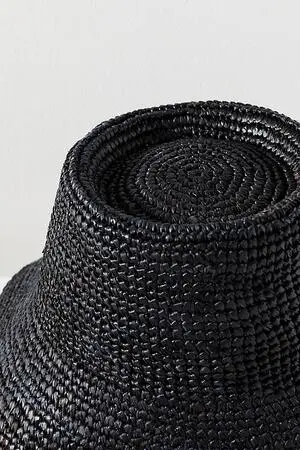 WYETH Tali Raffia Bucket Hat - Black