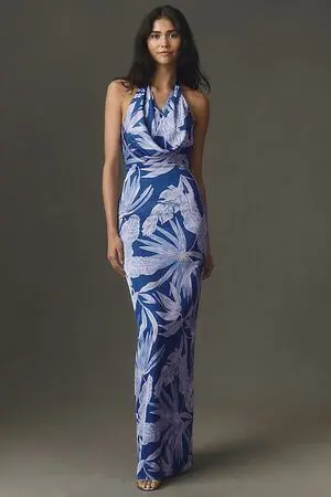 Dress The Population Solana Maxi Dress - Blue Pattern