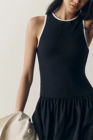 Maeve Twofer Piped Mi Dress