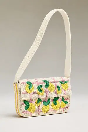 Anthropologie Fiona Beaded Bag: Food & Drk Edition - Lemon