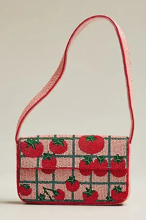 Anthropologie Fiona Beaded Bag: Food & Drk Edition - Tomato