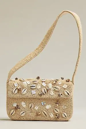 Anthropologie Fiona Beaded Shoulder Bag - Shells
