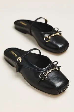 Maeve Horsebit Mule Ballet Flats - Black