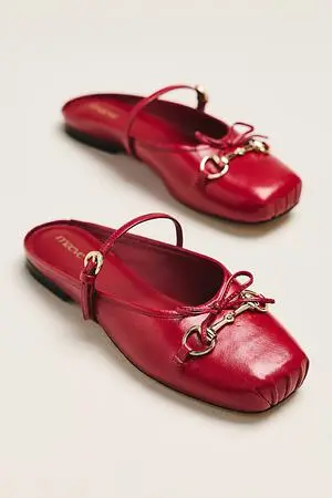 Maeve Horsebit Mule Ballet Flats - Red