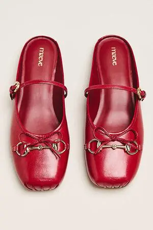 Maeve Horsebit Mule Ballet Flats - Red